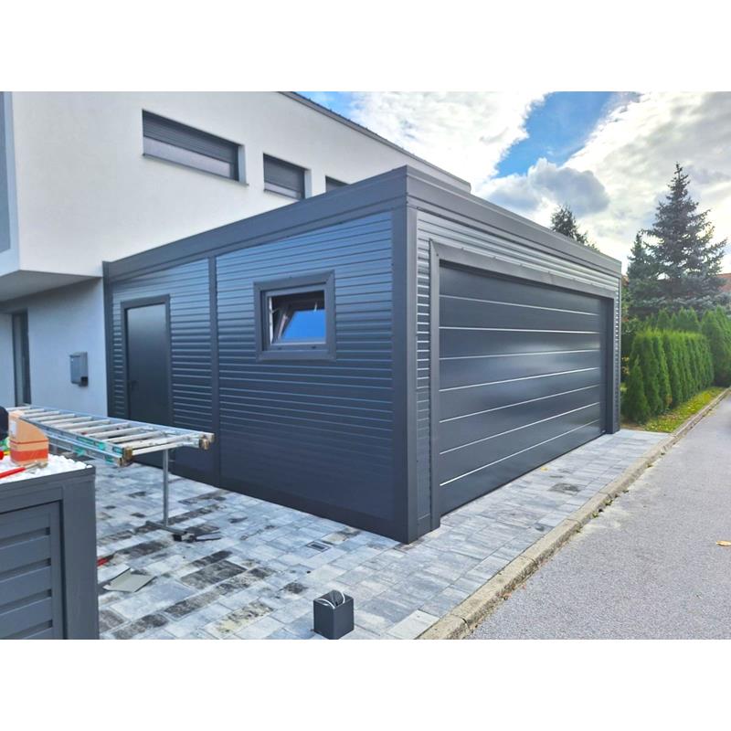Garage 6 x 6 x 2.8 m isoliert mit Sektionaltor, 3 x Fenster und Türe ...